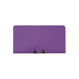 Cute black and gold cat on purple checkbook cover | Zazzle