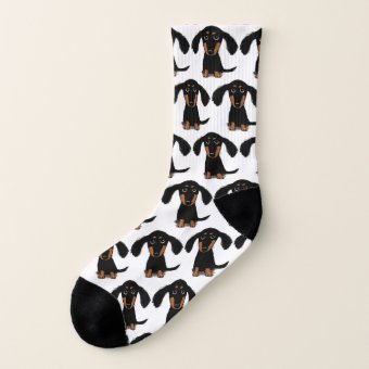 Cute Black and Tan Dachshund | Wiener Dog Lover's Socks | Zazzle