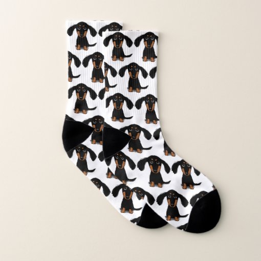 Cute Black and Tan Dachshund | Wiener Dog Lover's Socks | Zazzle