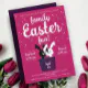 Cute Black And White Bunnies Magenta Easter Party Invitation | Zazzle
