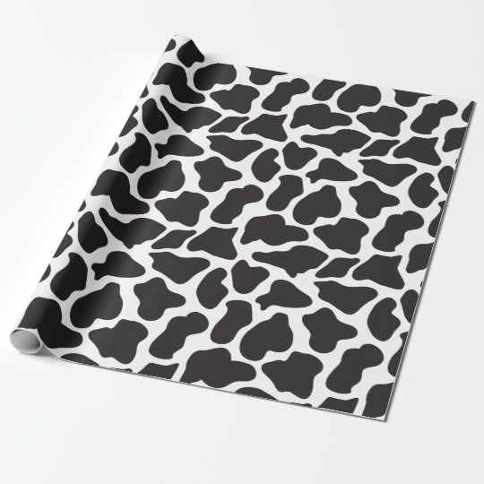 Cute Black and White Cow Print Wrapping Paper | Zazzle.com