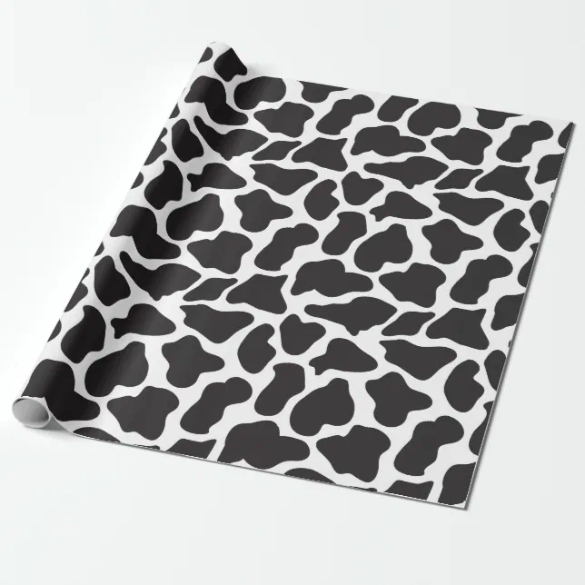 Cute Black and White Cow Print Wrapping Paper | Zazzle