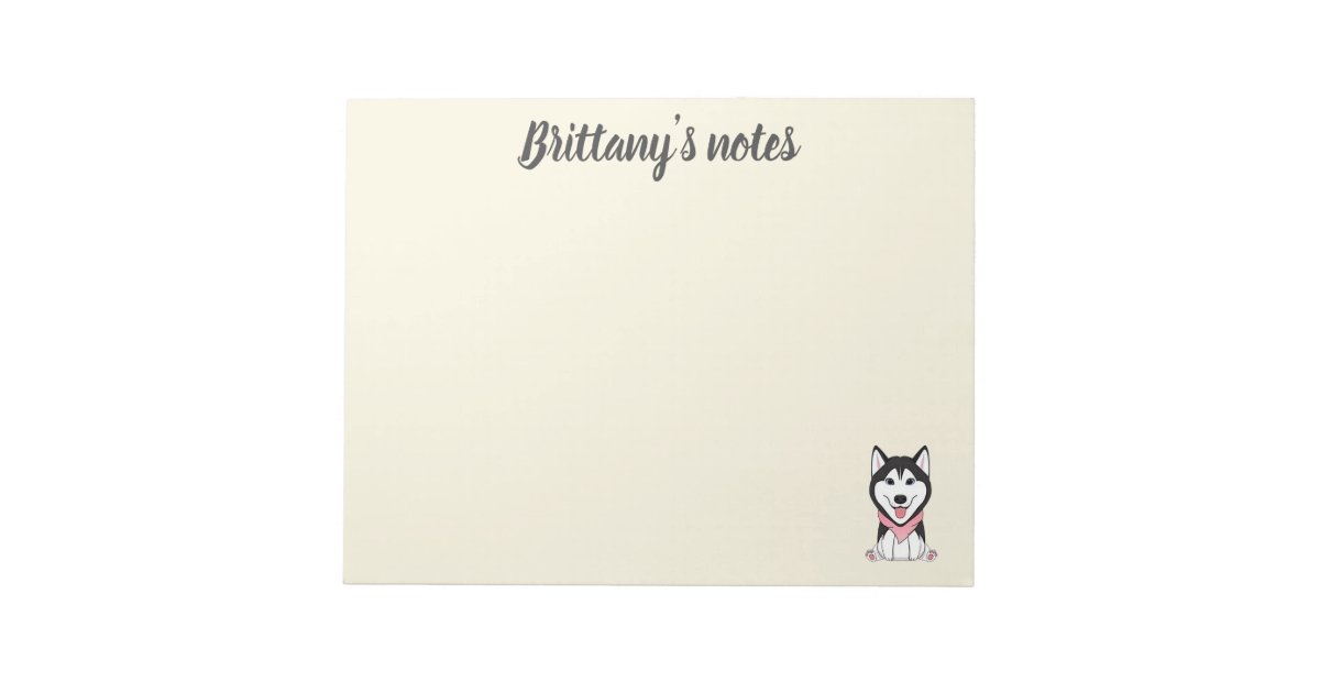 Cute black and white husky dog notepad | Zazzle