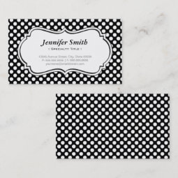 Cute Black and White Polka Dots - Simple Elegant Business Card | Zazzle