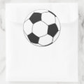 Cute Black and White Soccer Football Classic Round Sticker | Zazzle