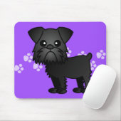 Cute Black Brussels Griffon Cartoon Mouse Pad | Zazzle