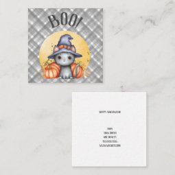 Cute Black Cat Happy Halloween Note Card | Zazzle