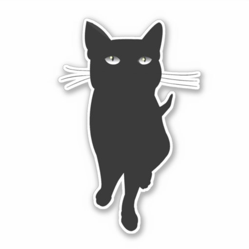 Cute black cat sticker | Zazzle