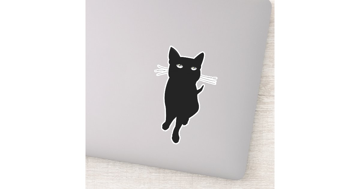 Cute black cat sticker | Zazzle