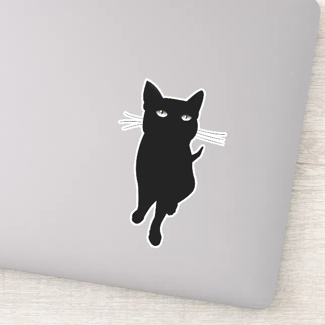 Cute black cat sticker | Zazzle