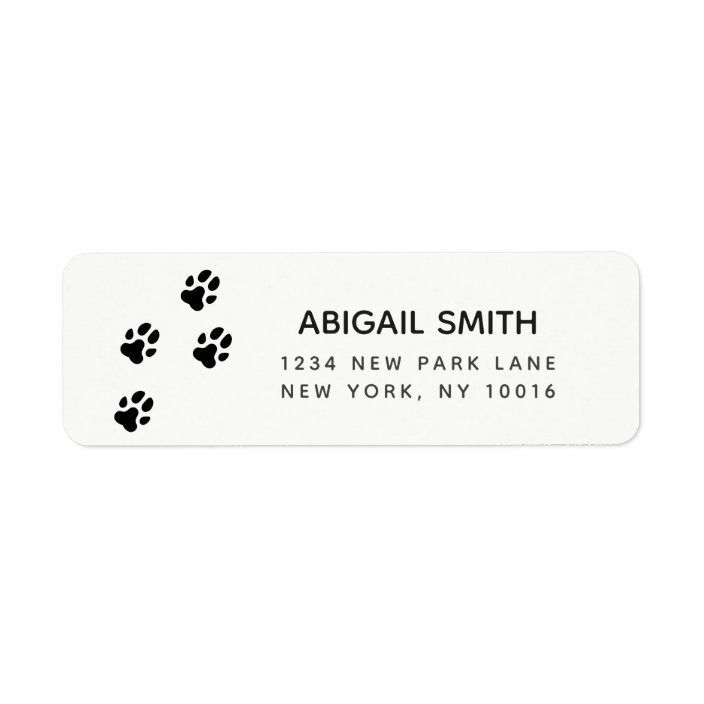 Cute Black Dog Paw Prints Label | Zazzle.com
