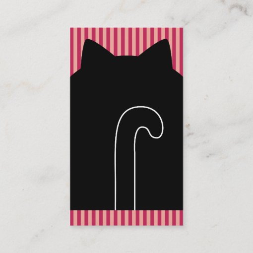 Cute Black Kitty Cat Face Striped Business Card | Zazzle