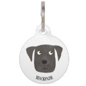 Cute Black Labrador Retriever Dog Art Custom Name Pet ID Tag | Zazzle