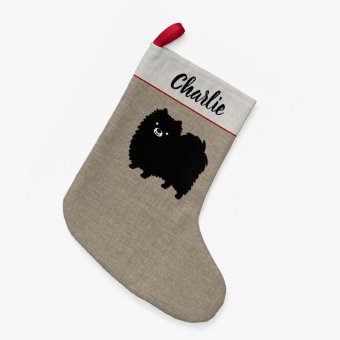 Cute Black Pomeranian Cartoon Dog Pommie Lover's Small Christmas ...