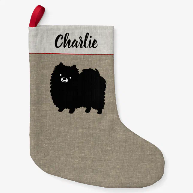 Cute Black Pomeranian Cartoon Dog Pommie Lover's Small Christmas ...