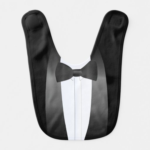 Cute Black Tuxedo Little Man Gatsby Wedding Party Bib | Zazzle