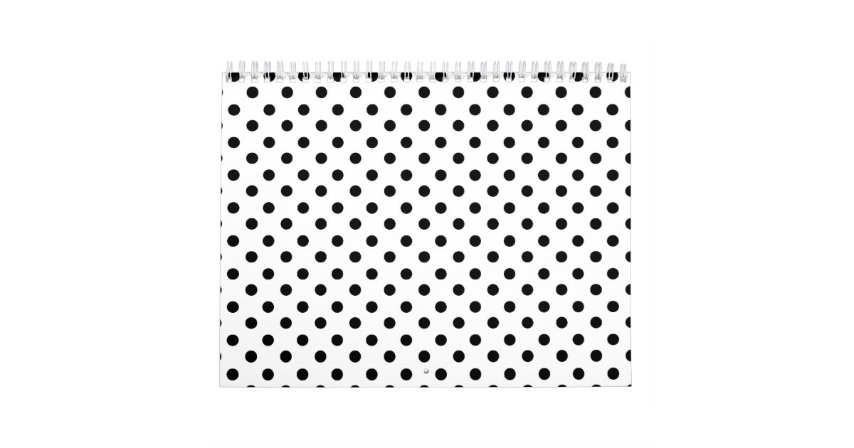 Cute Black White Polka Dots Pattern Calendar | Zazzle