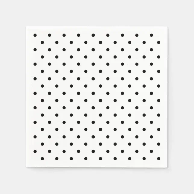 Cute black & white polka dots pattern Paper Napkins | Zazzle