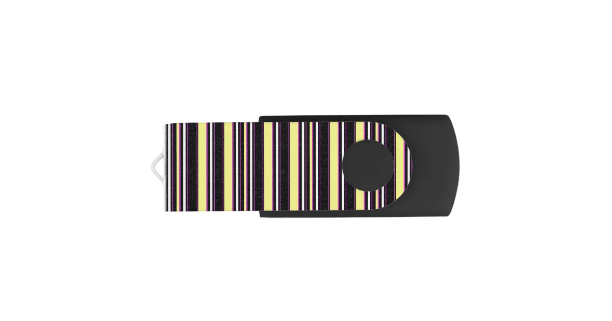 Cute black yellow stripes flash drive | Zazzle