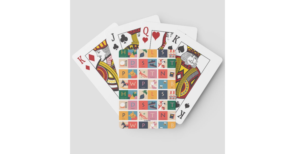 Cute Block Alphabet Pattern Playing Cards | Zazzle