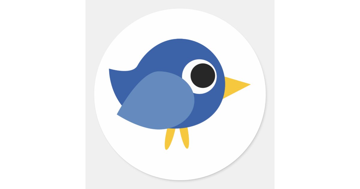 Cute Blue Bird Classic Round Sticker | Zazzle
