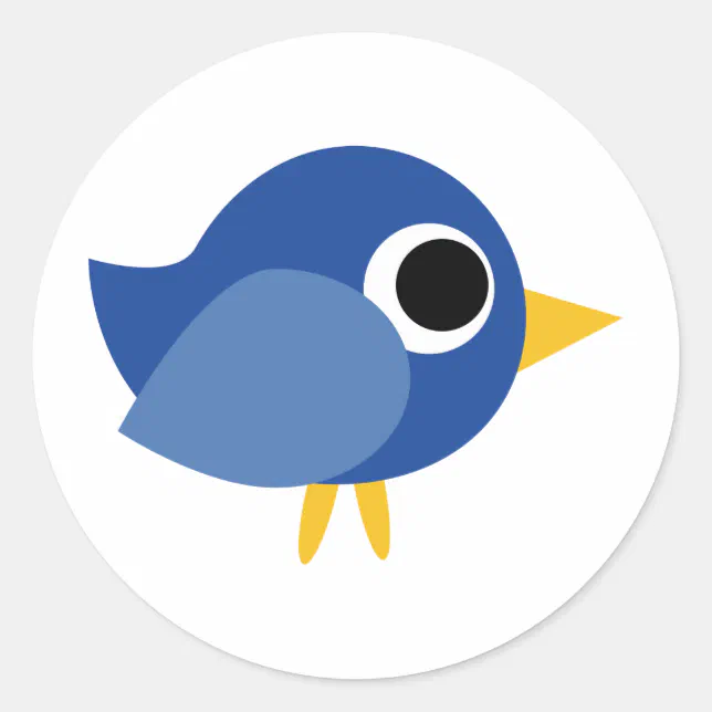 Cute Blue Bird Classic Round Sticker | Zazzle