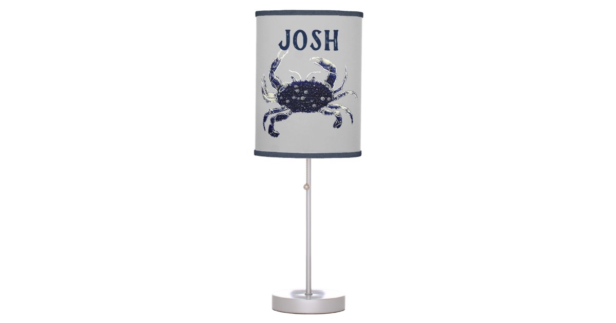Cute Blue Crab Beach Personalized Table Lamp | Zazzle