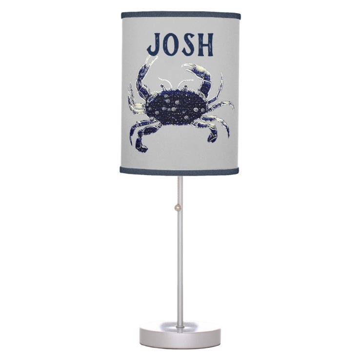 Cute Blue Crab Beach Personalized Table Lamp | Zazzle