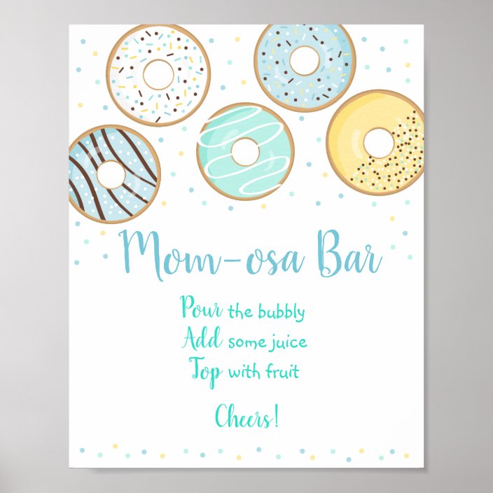Cute Blue Donut Baby Shower Mimosa Bar Sign | Zazzle.com