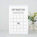 Cute blue elephant Baby shower Bingo game | Zazzle