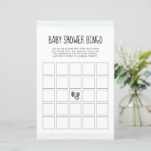 Cute blue elephant Baby shower Bingo game | Zazzle