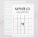 Cute blue elephant Baby shower Bingo game | Zazzle