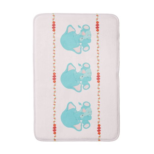 Cute Blue Elephant Kids Baby Nursery Bath Mat | Zazzle