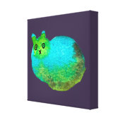 Cute blue fat cat art illustration canvas print | Zazzle