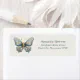 Cute Blue Folk Butterfly Return Address Label | Zazzle