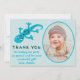 Cute Blue Gecko Lizard Kid Photo Birthday Thank You Card | Zazzle