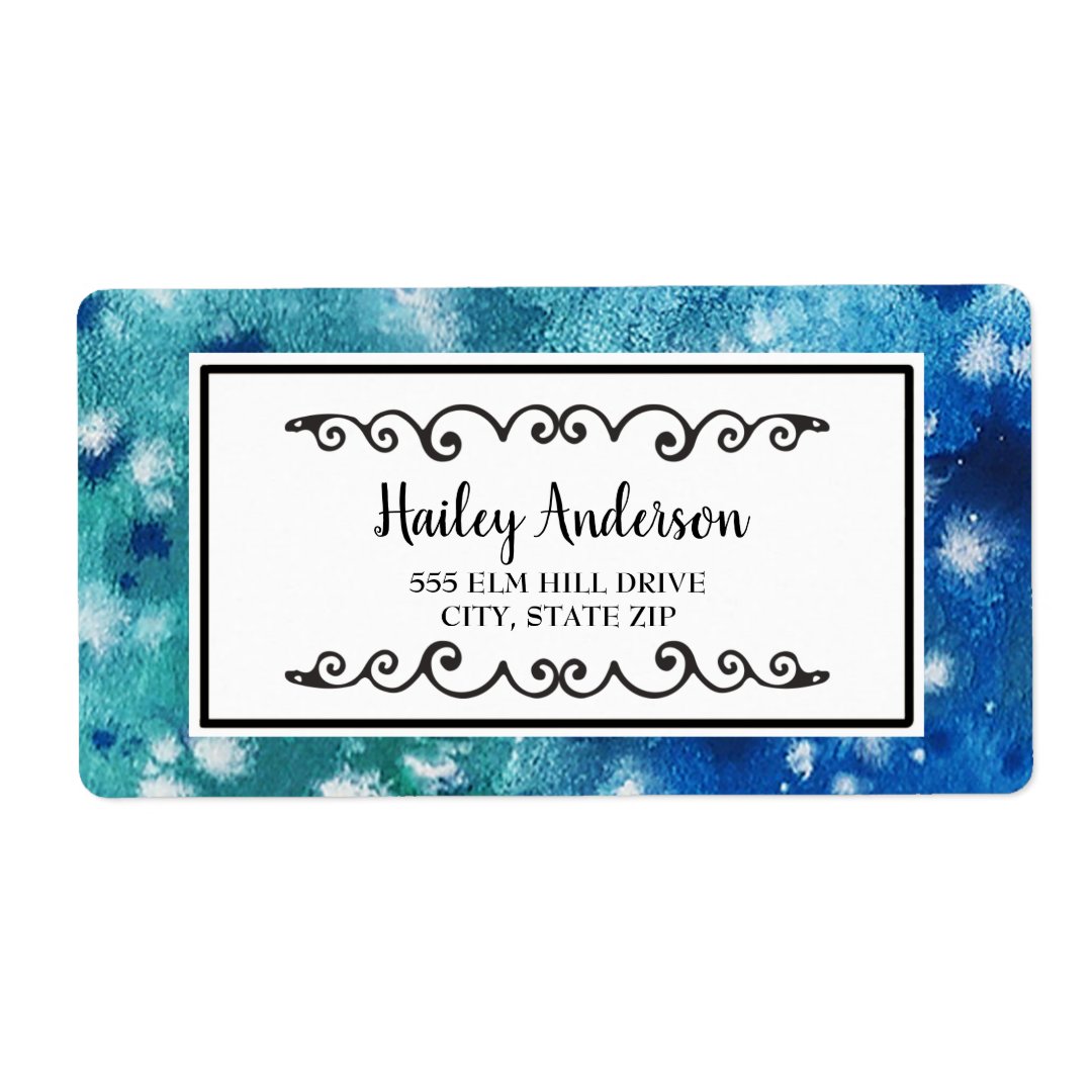Cute Blue Green White Shipping Label | Zazzle