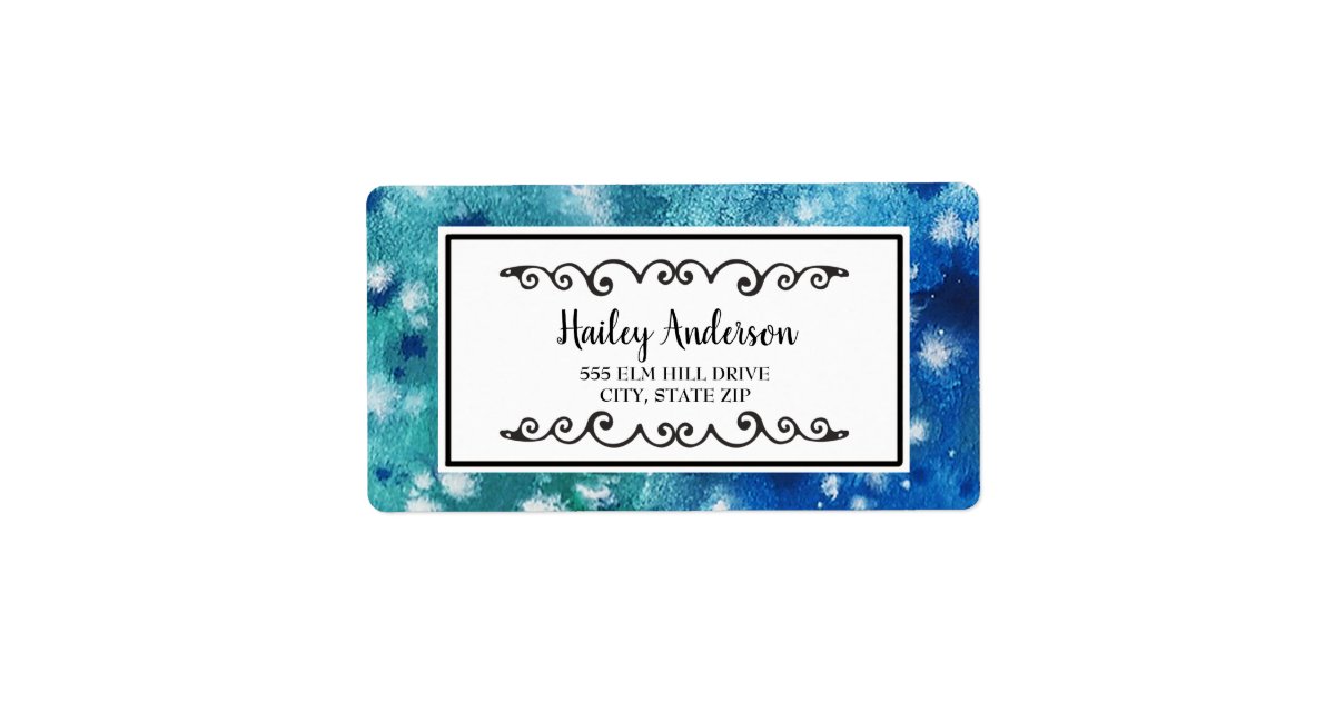 Cute Blue Green White Shipping Label | Zazzle