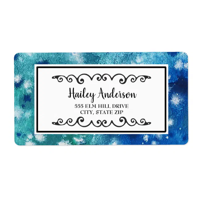 Cute Blue Green White Shipping Label | Zazzle