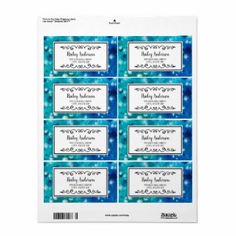 Cute Blue Green White Shipping Label | Zazzle