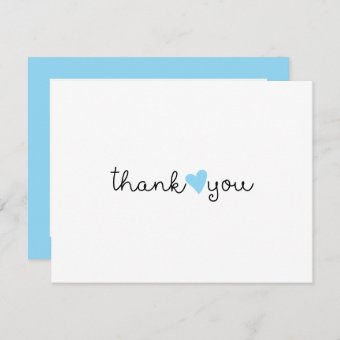 Cute Blue Heart Thank You | Zazzle