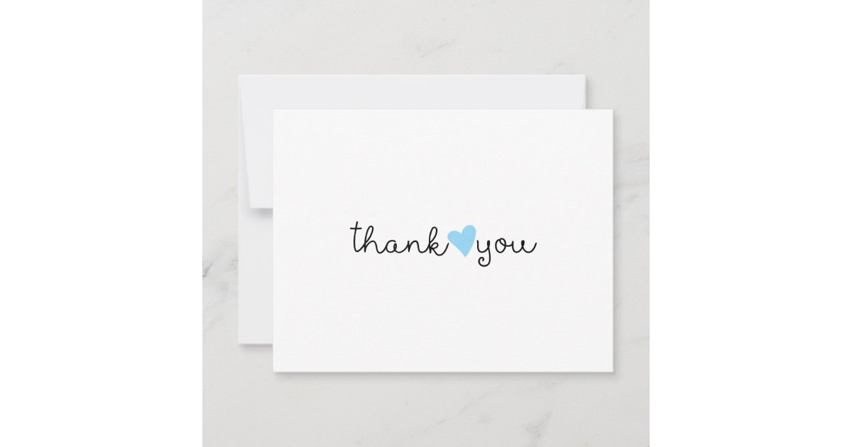 Cute Blue Heart Thank You | Zazzle
