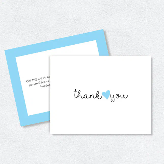 Cute Blue Heart Thank You | Zazzle