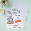 Cute Blue House Caregiver Caretaker Services Flyer | Zazzle