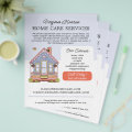 Cute Blue House Caregiver Caretaker Services Flyer | Zazzle
