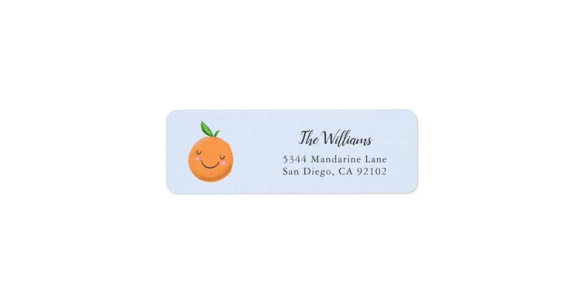 Cute Blue Little Cutie Baby Shower Return Address Label | Zazzle