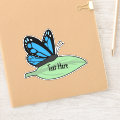 Cute Blue Monarch Butterfly label | Zazzle