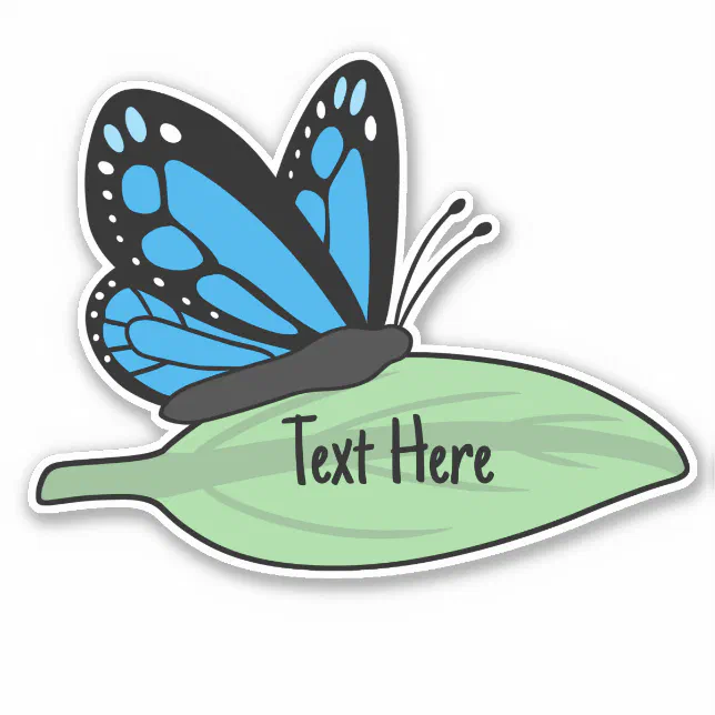 Cute Blue Monarch Butterfly label | Zazzle