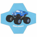 Cute blue monster truck cartoon illustration soccer ball | Zazzle