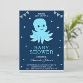 Cute Blue Octopus Baby Shower Invitation | Zazzle